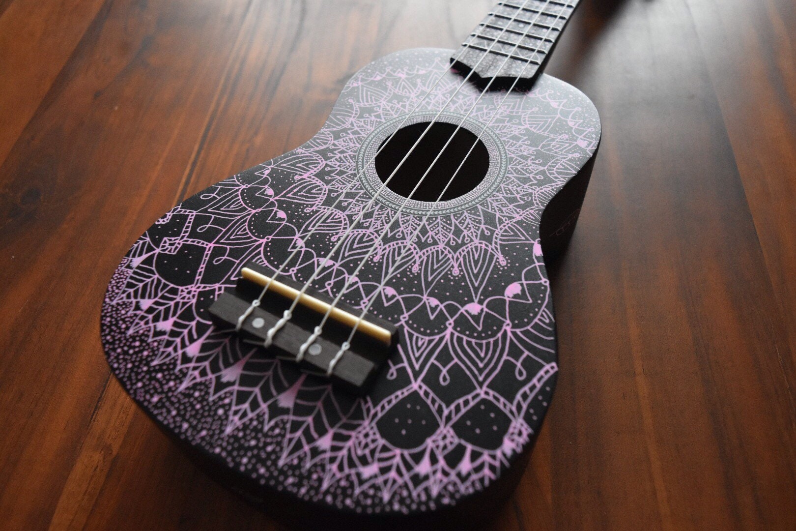 Spring Bloom Leaf Mandala Hand Painted Soprano Ukulele | Etsy