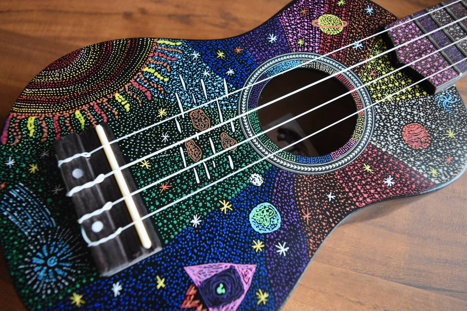 Rainbow Space Hand Painted Ukulele - Etsy
