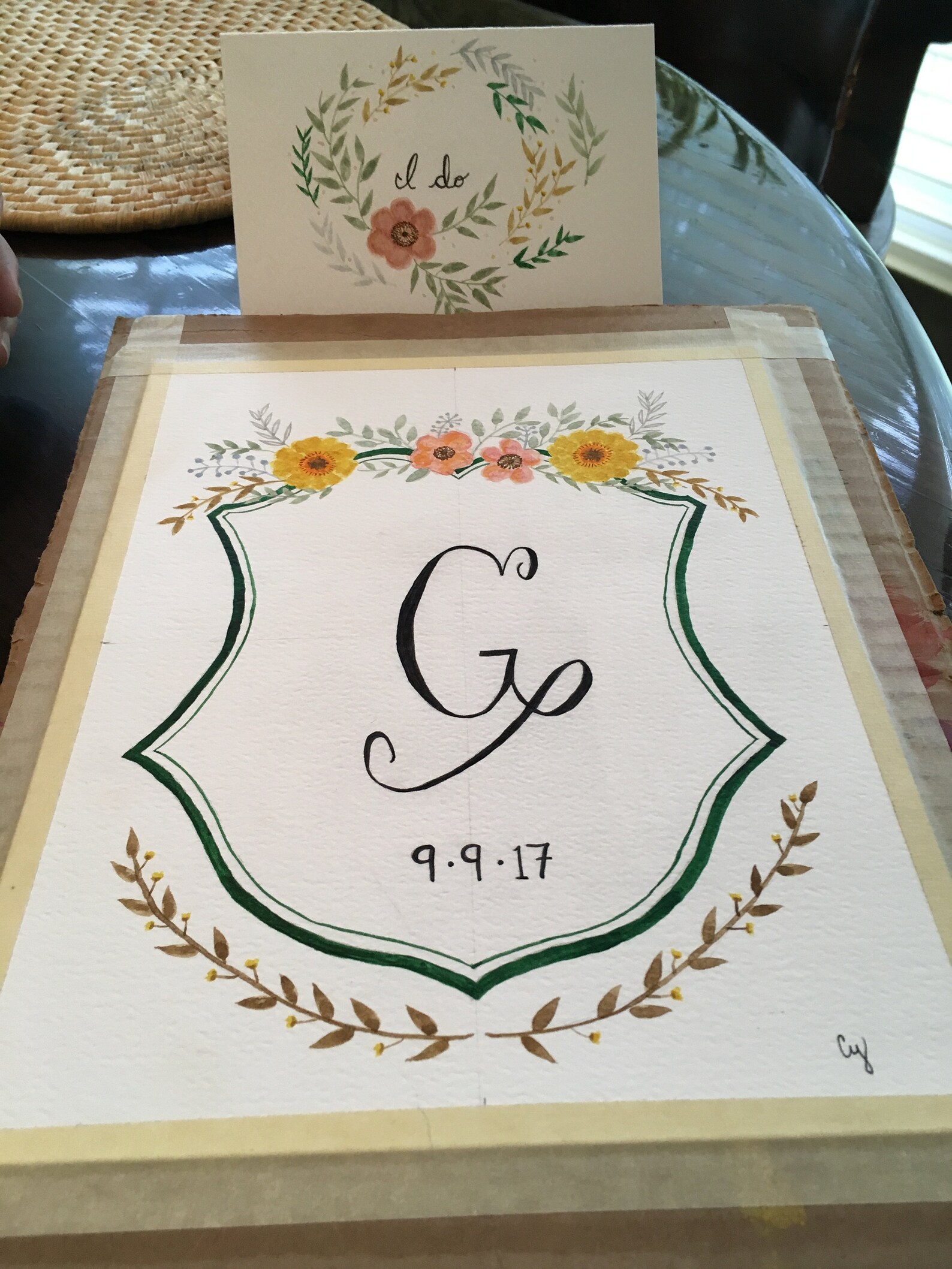 Custom Monogram Wedding Paintings // Hand Painted in Watercolor - Etsy