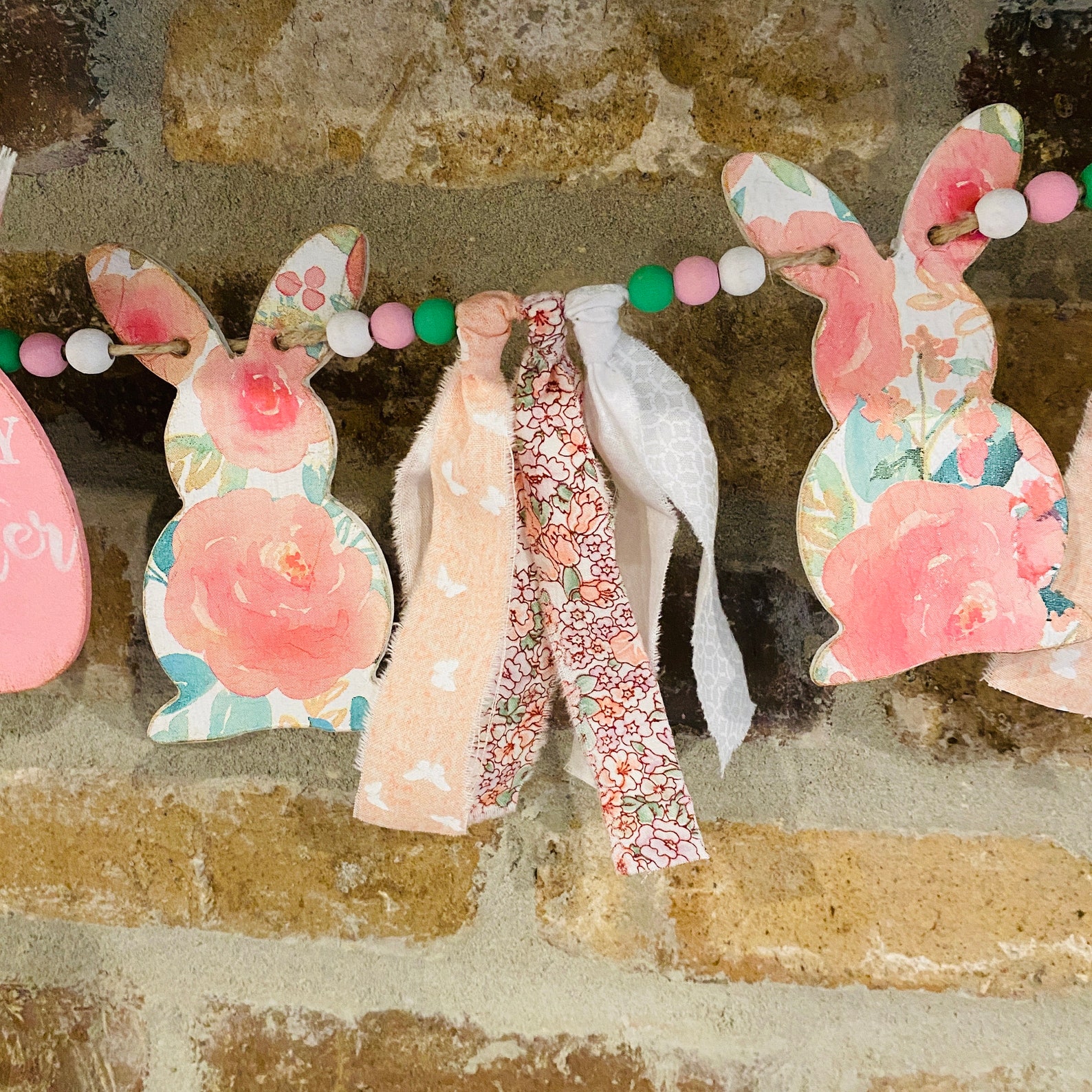 Easter Bunny, Boho, Shabby Chic Banner/garland in Pastel Colors for ...