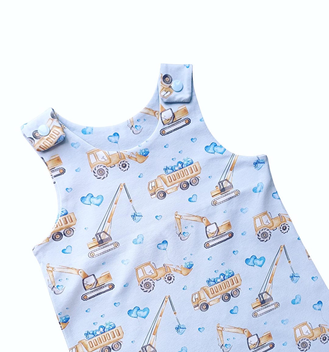 Valentine's Day Construction Baby Romper, Handmade to Order, Baby ...