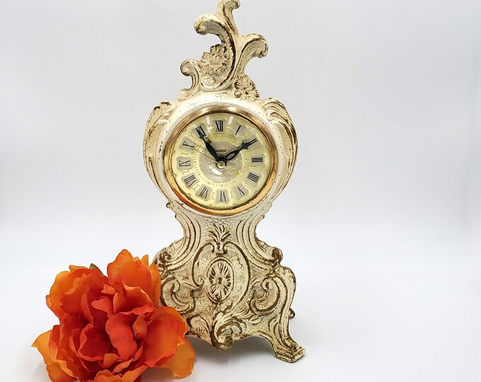 1940's United Clock Model 82 French Country Mantle Clock: Cream With ...