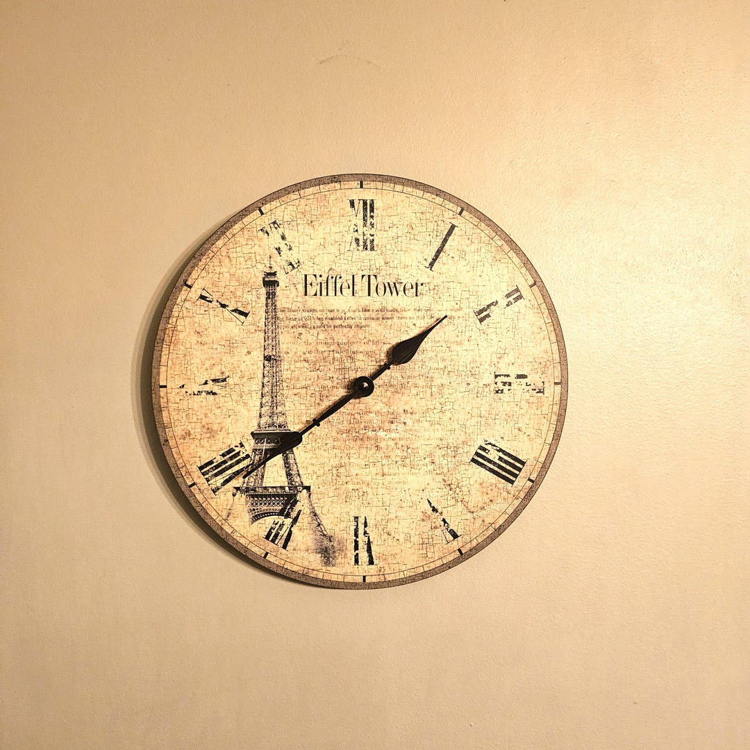 Vintage 14" Eiffel Tower Quartz Wall Clock: Paris France Decor - Etsy