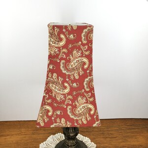 Vintage Large Paisley Tapered Lamp Shade Only, Square Corner, Deep Red ...