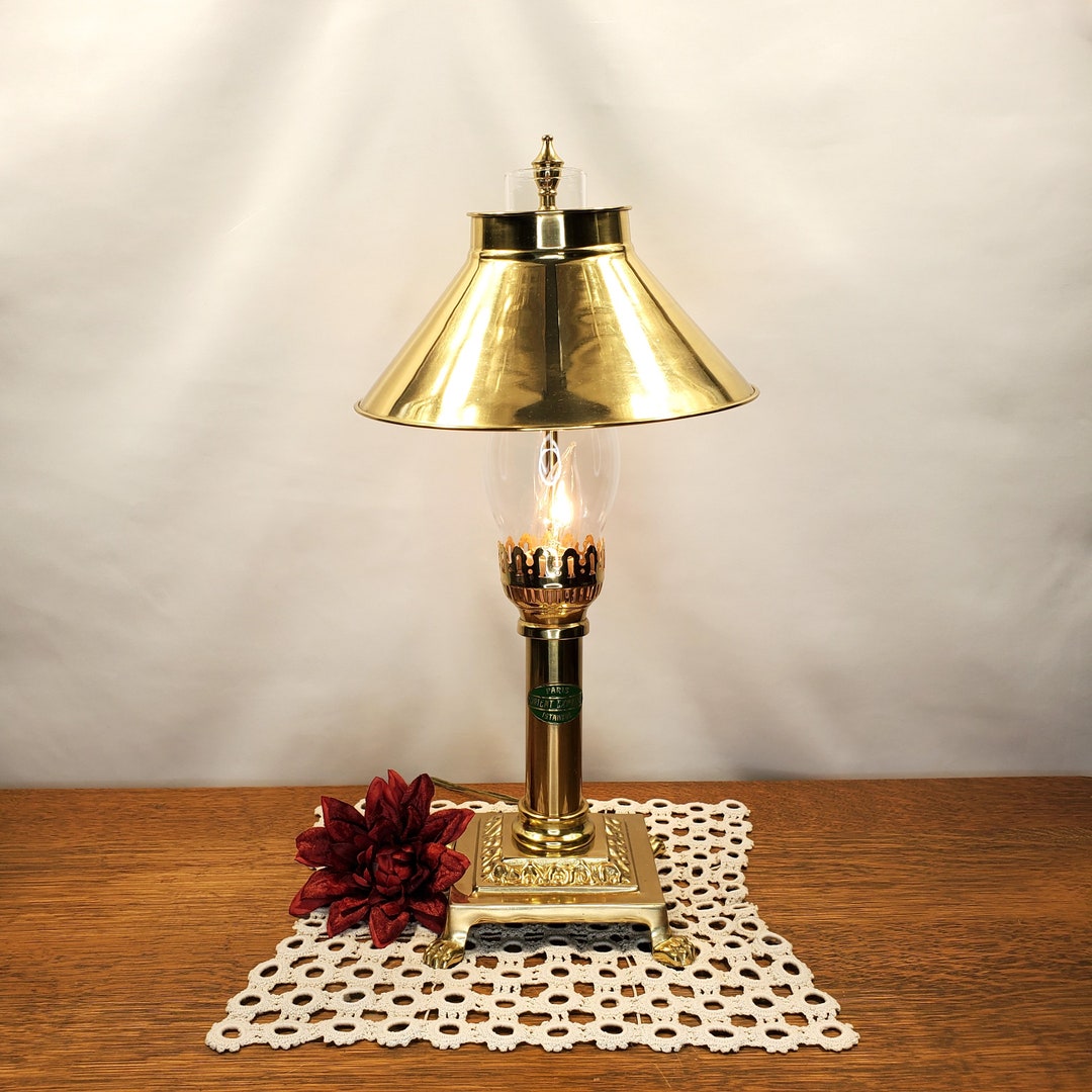 Vintage Orient Express Brass Table Lamp Paris Istanbul With Adjustable ...