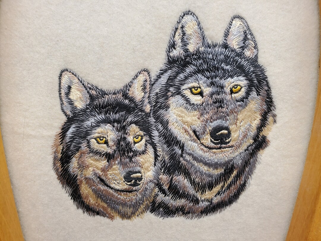 Vintage Genuine Snowshoe Wall Hanging With Embroidered Wolf, River ...