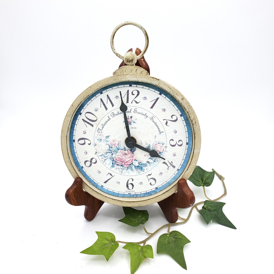 Vintage Howard Miller Metal Botanical Wall Clock, 645-485, National ...