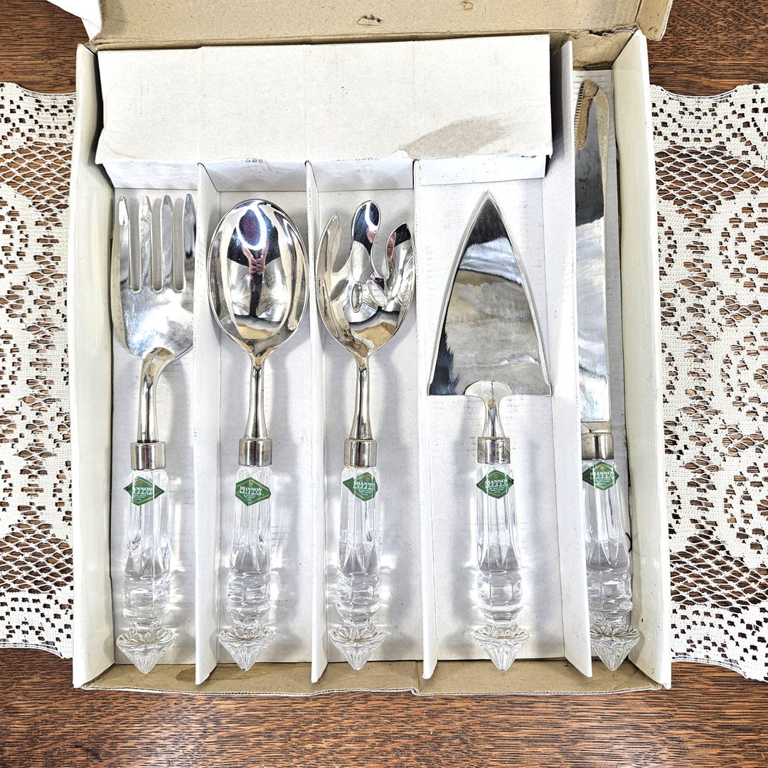 Vintage Crystal 5 Piece Crystal Serving Set, Shannon Crystal by ...