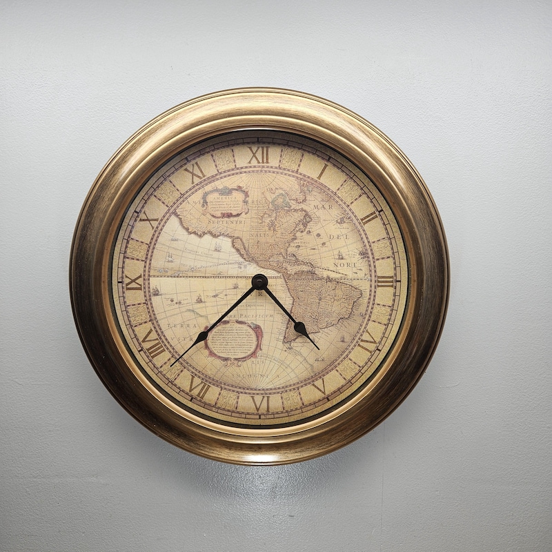 World Map Wall Clock - Etsy