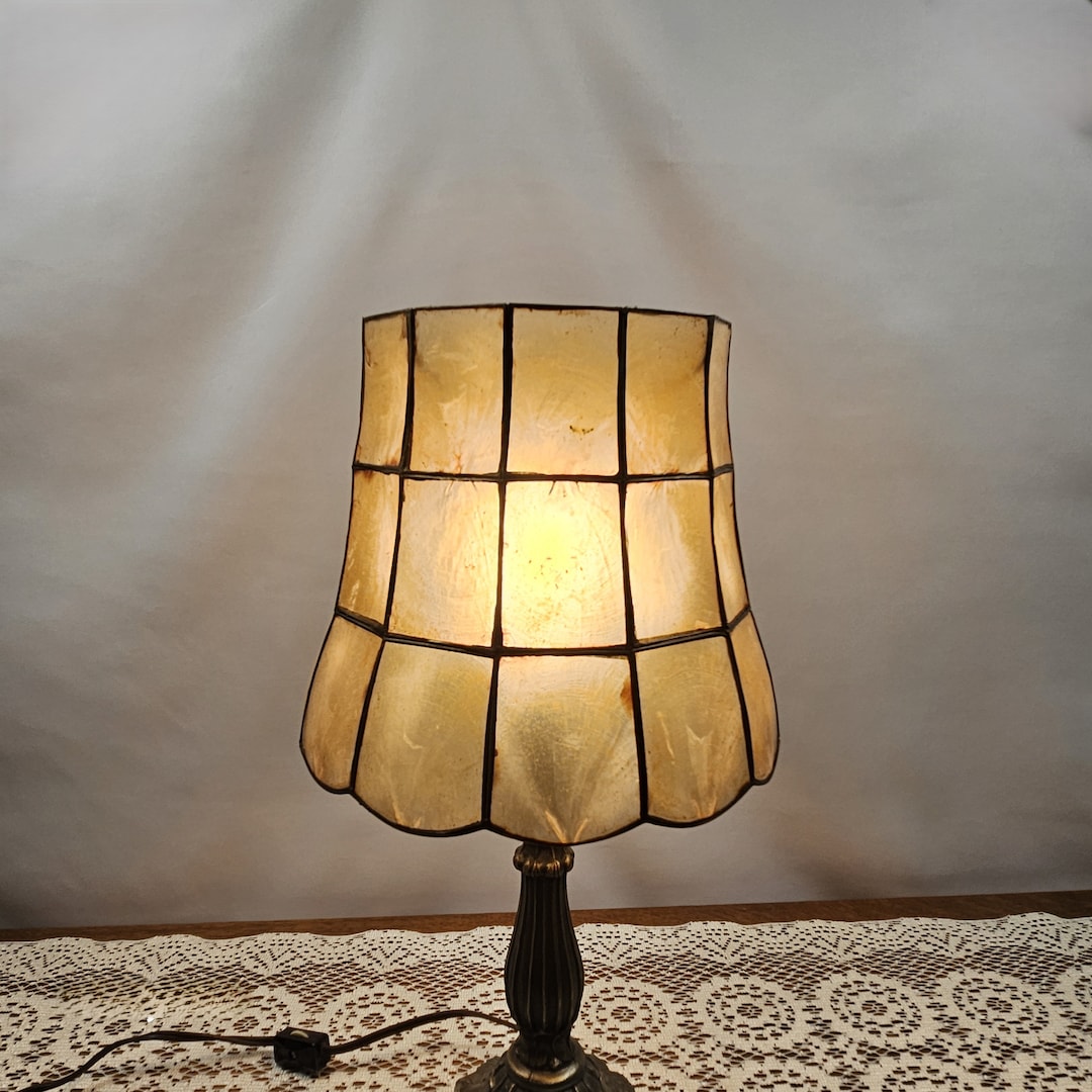 Rare Vintage Capiz Shell Lamp Shade Only. Bell Shape With Clip-on ...