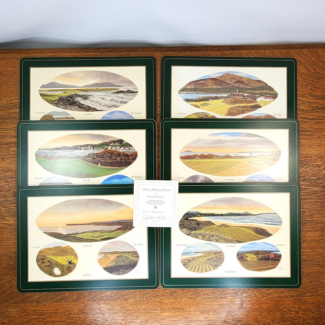 Vintage Pimpernel Laminated Placemats, Irish Golf Courses, Golf Tips by ...