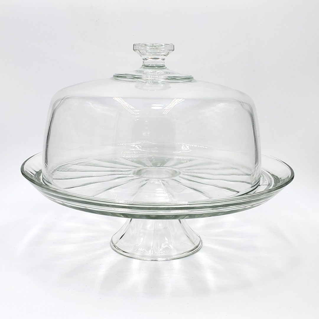 Vintage Glass Covered Pedestal Cake Stand . 13 Covered Cake Stand ...
