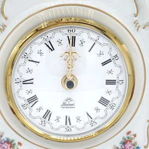 Vintage German Porcelain Mantel Clock . Lidner . Hand Painted Porcelain ...