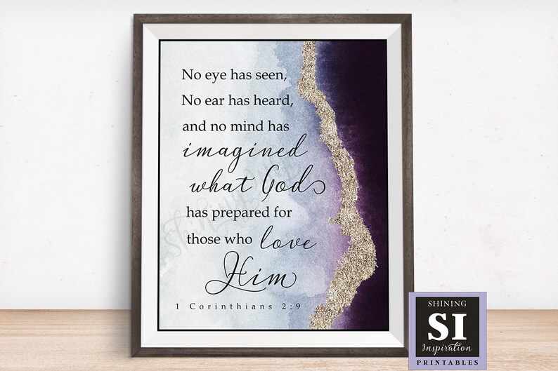 1 Corinthians 2:9 Verse Printable, No Eye Has Seen, Christian Wall Art ...