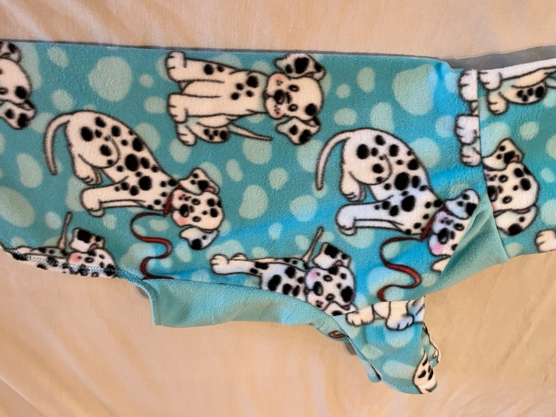 READY TO SHIP Dalmatian Print Fleece Dog Coat Handmade Jacket Snood ...