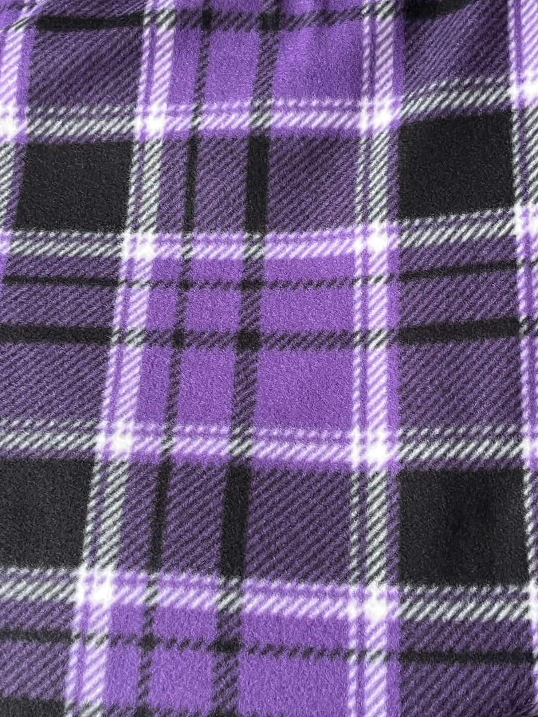 Purple Plaid Print Fleece Dog Coat Snood Collar Animal Warm Covers ...