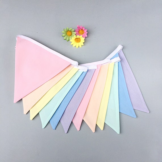 Pastel Rainbow Bunting Nursery Bunting - Etsy UK