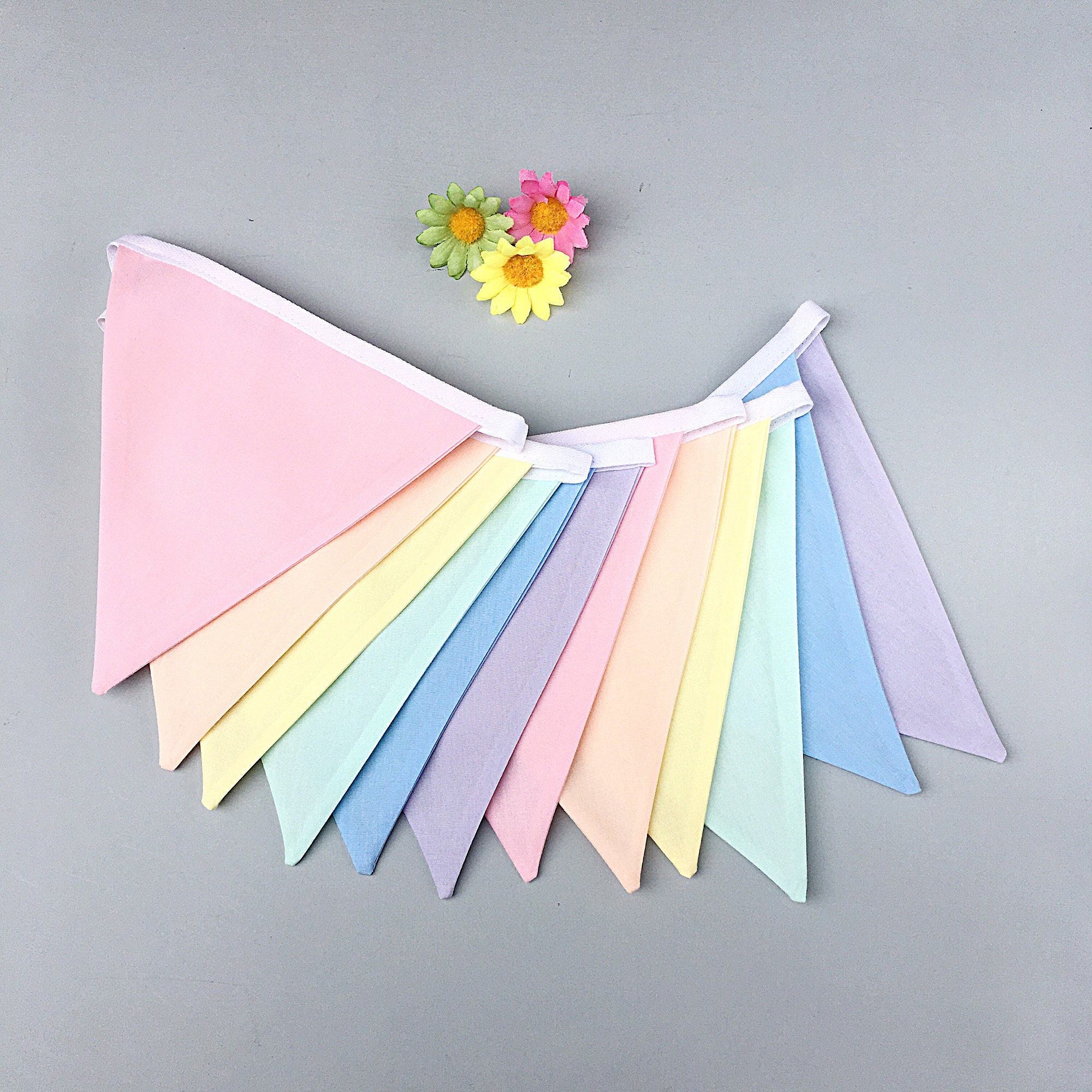 Pastel Rainbow Bunting Nursery Bunting - Etsy UK