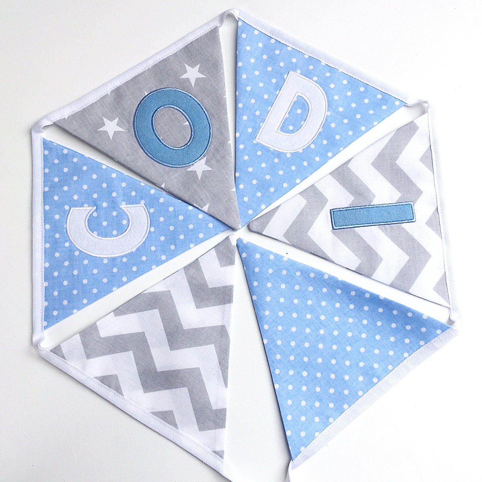 Personalised Blue and Grey Bunting Baby Name Bunting Nursery - Etsy UK