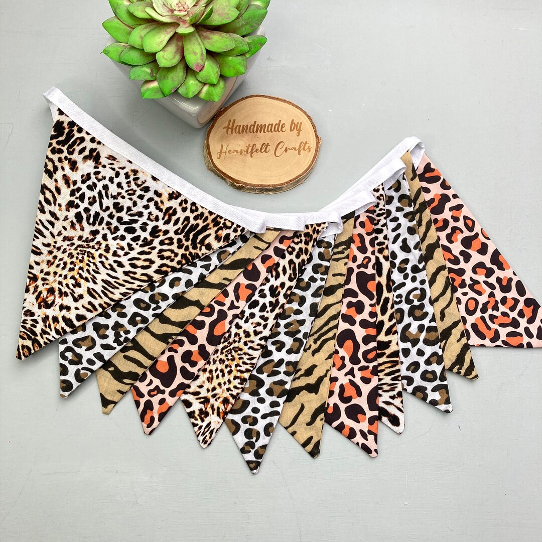 Animal Print Bunting, Safari, Jungle Theme Fabric Bunting - Etsy