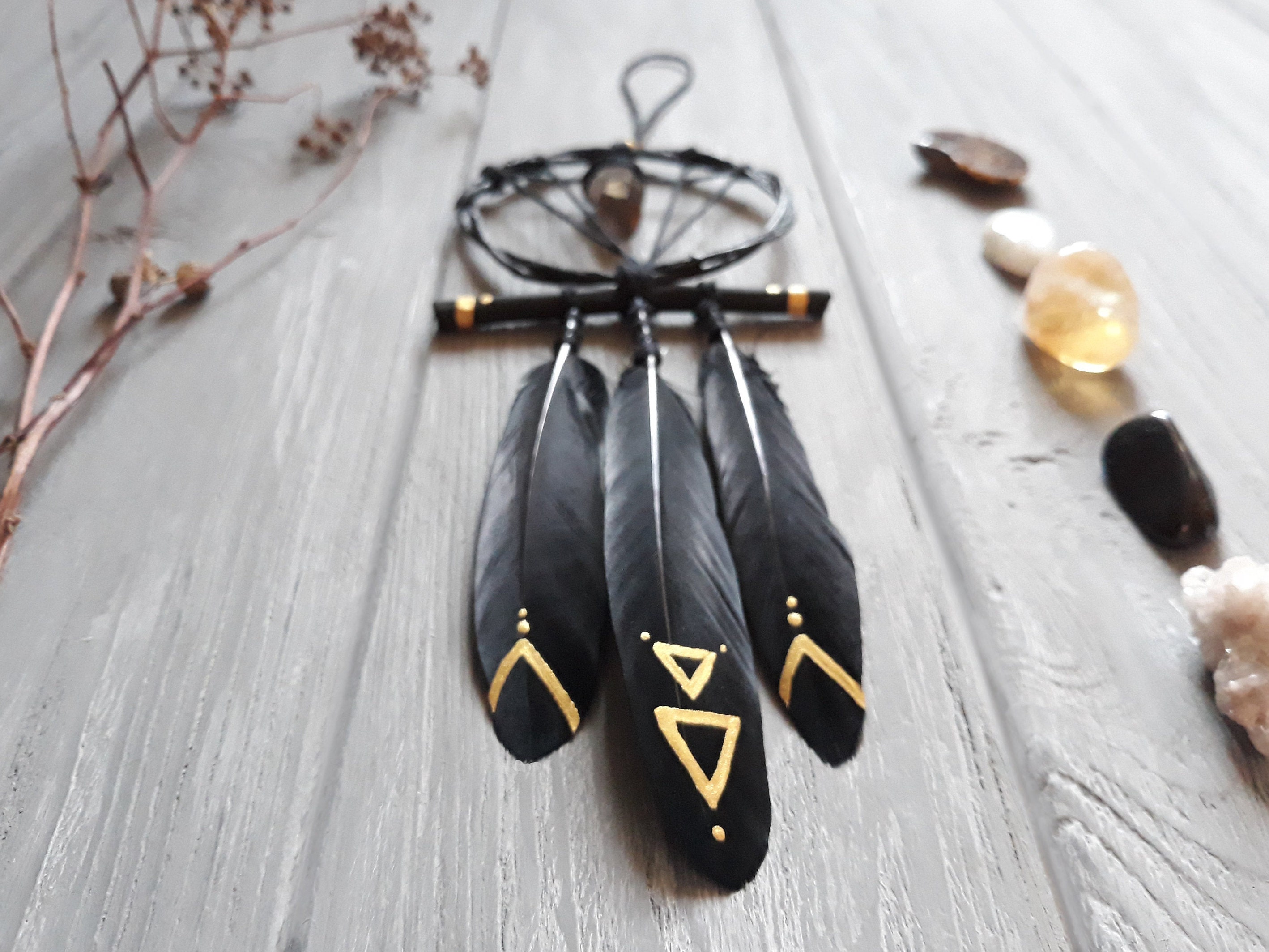 Black Dream Catcher For Car Small Dream Catcher Witchy Home | Etsy