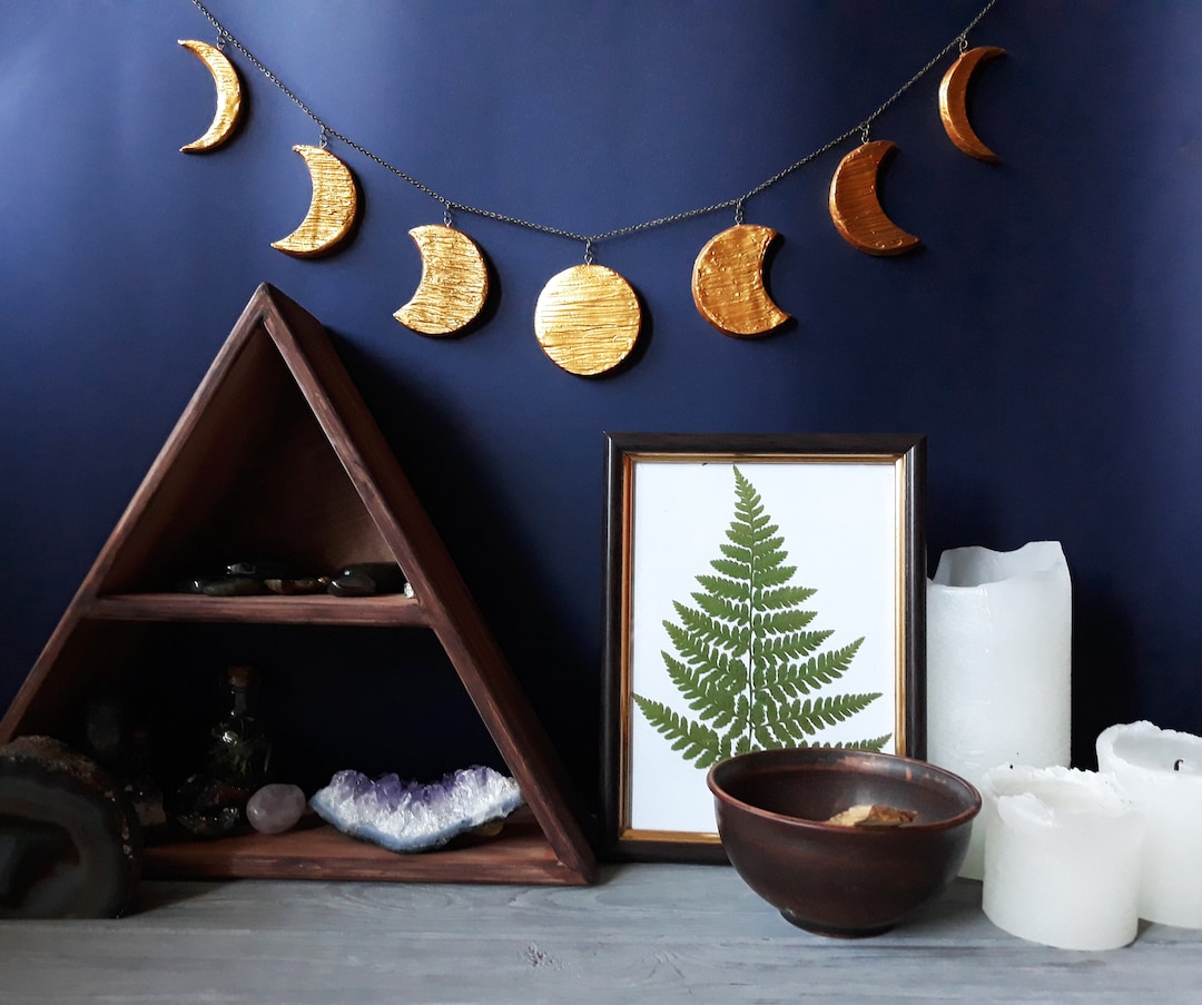 Gold Moon Garland Moon Phases Wall Hanging Moon Phases of the Moon ...