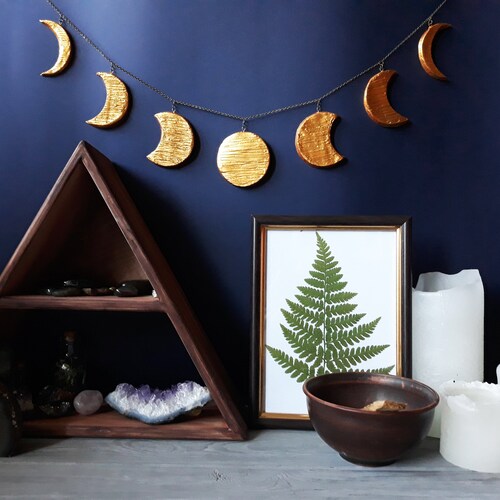 Phases of the Moon Moon Wall Hanging Decor Black and - Etsy