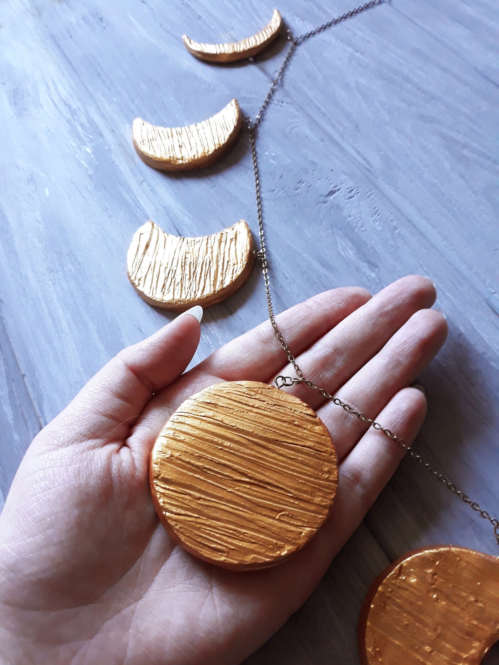 Gold Moon Garland Moon Phases Wall Hanging Moon Phases of the - Etsy Norway