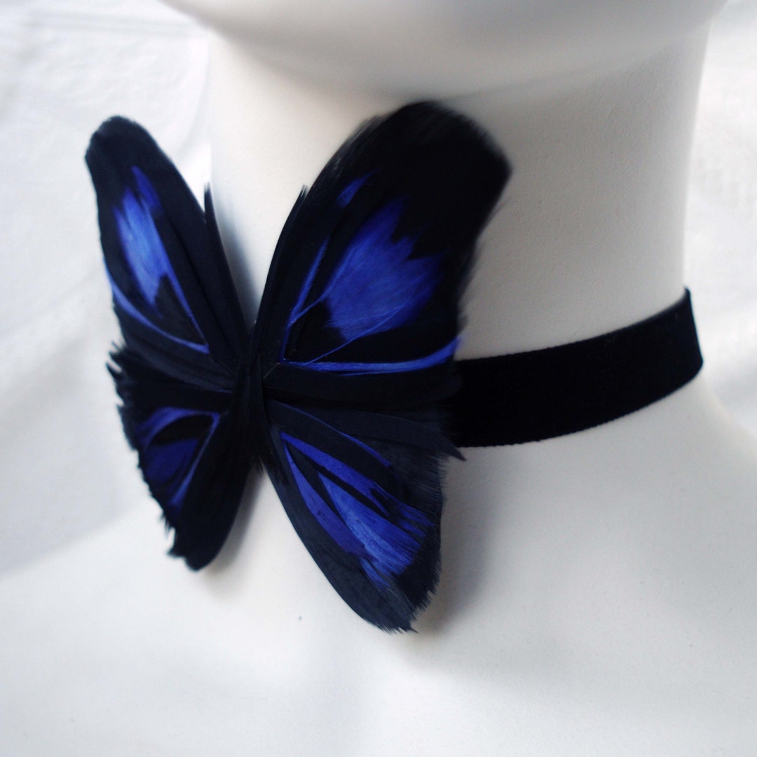 Butterfly Choker, Butterfly Collar, Velvet Collar, Velvet Choker, Black ...