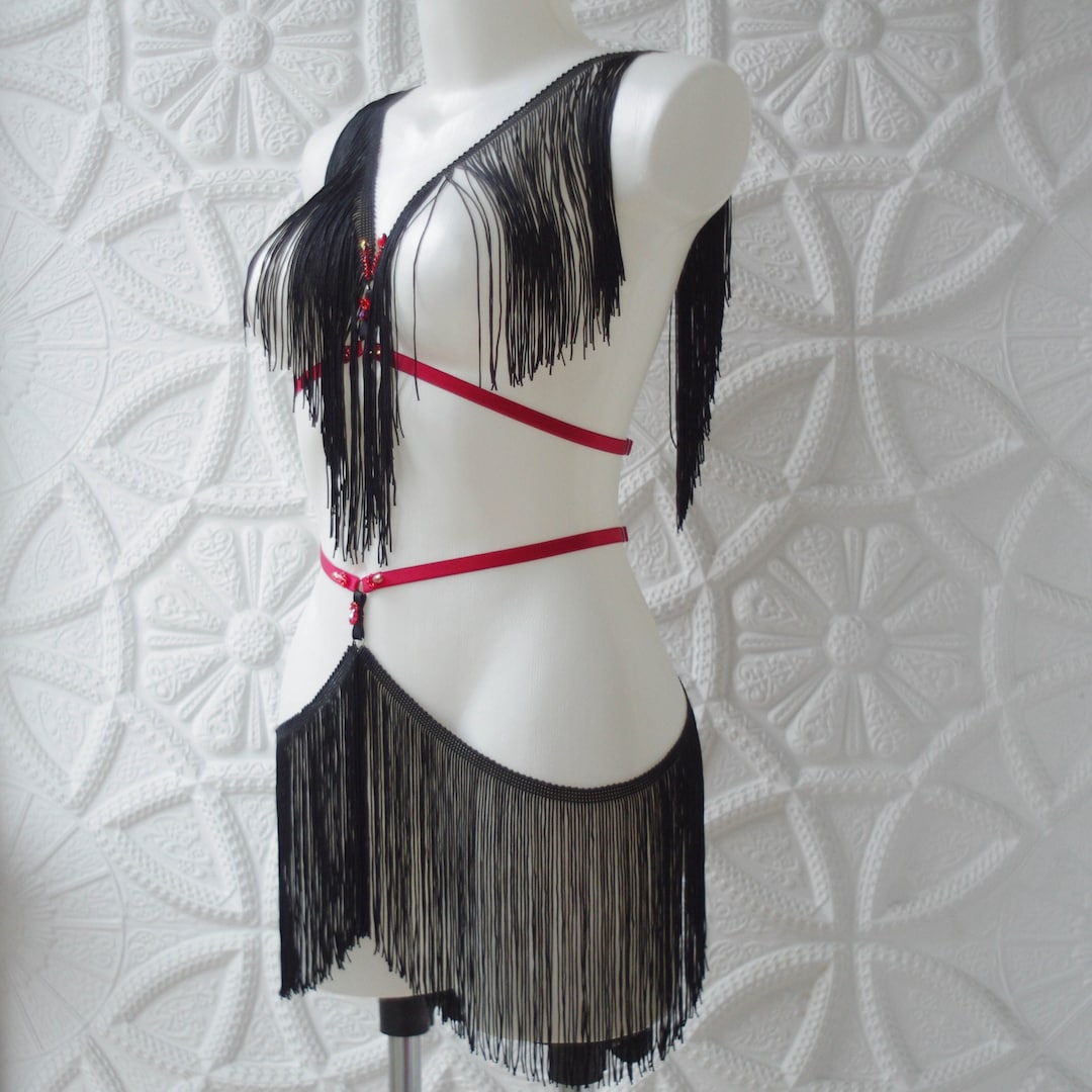 Burlesque Fringe Body Harness Burlesque Costume Sexy - Etsy