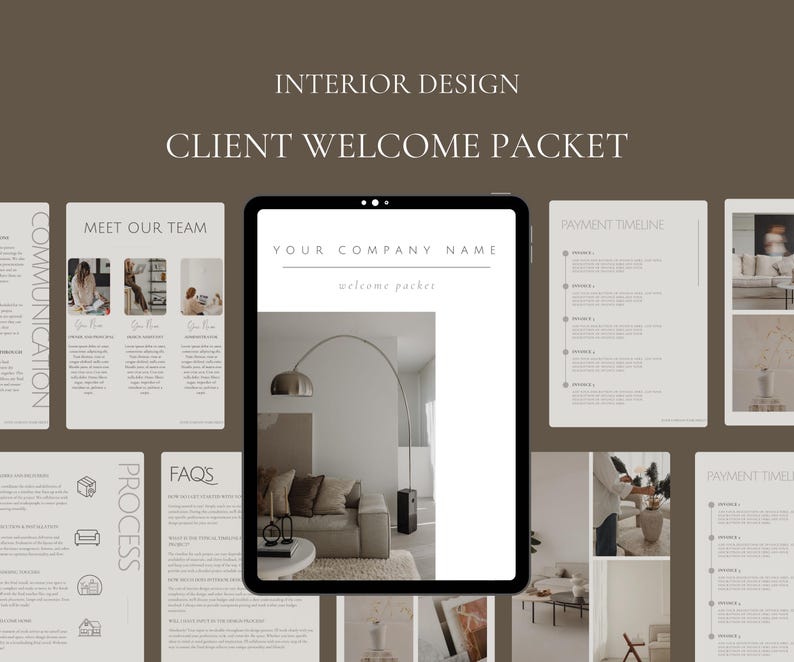 Interior Design Client Welcome Packet Template | Client Onboarding - Etsy