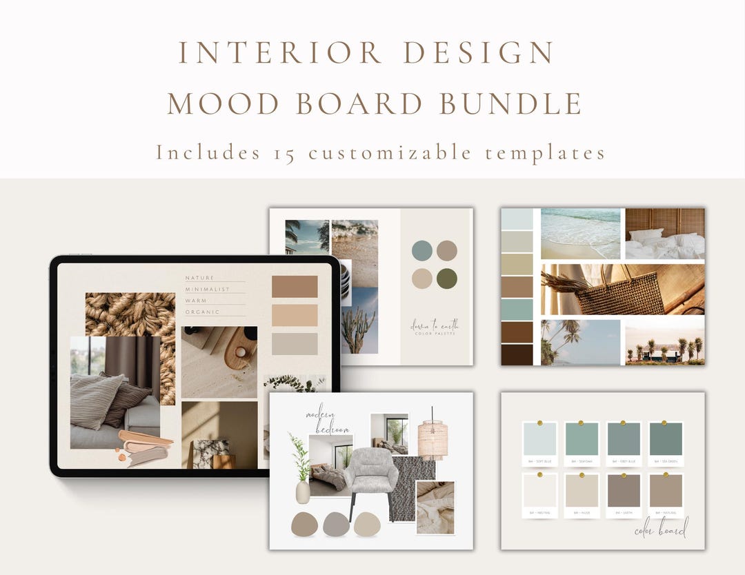 15 Interior Design Mood Board Templates - Etsy
