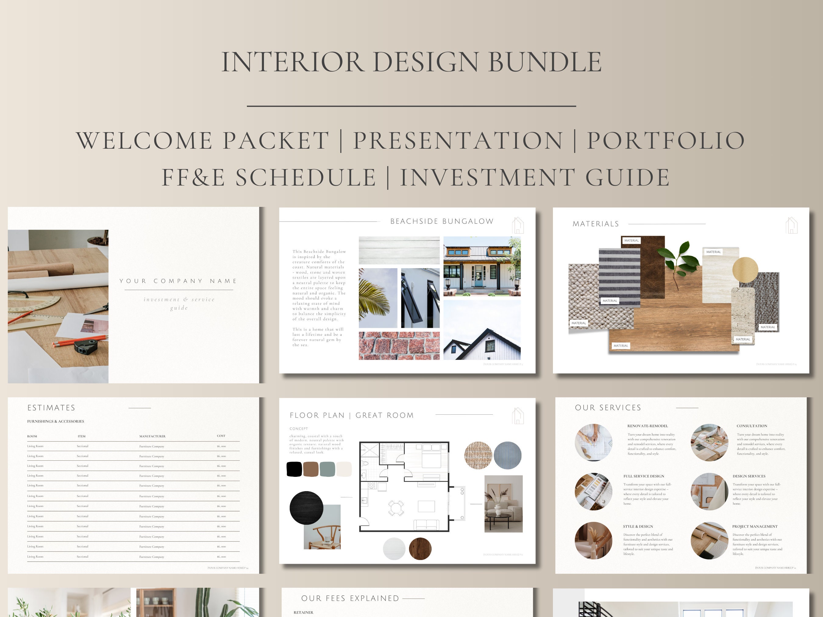 Ultimate Interior Designer Template Bundle Client Welcome Packet ...