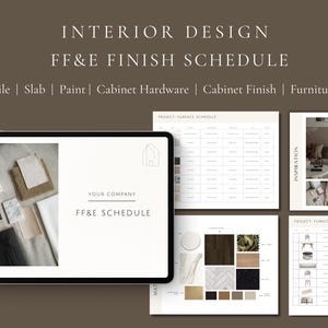 Interior Design FF&E Schedule Templates | Concept and Finish Schedules ...