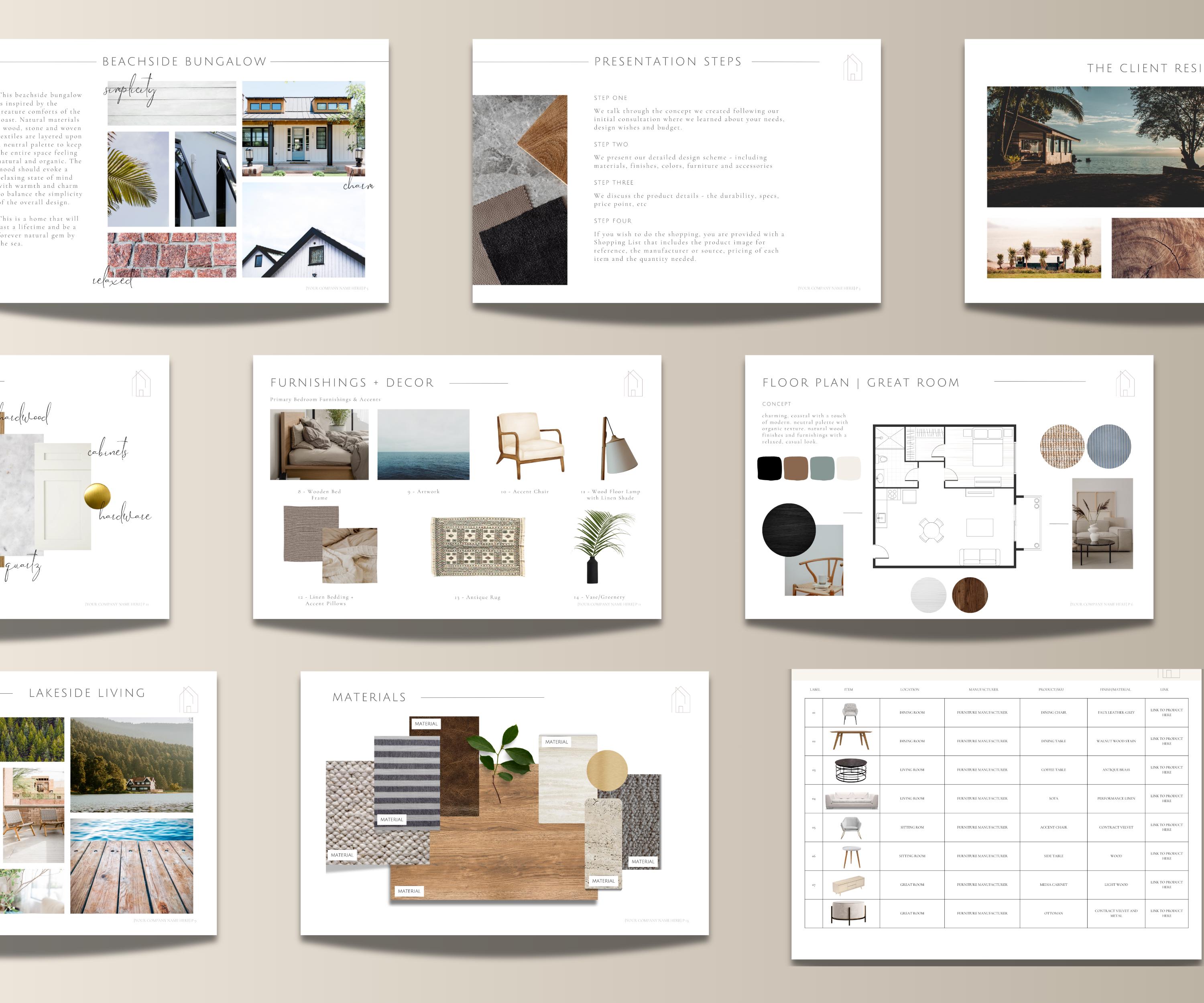 Interior Design Presentation Template + FREE MOOD BOARDS - Etsy