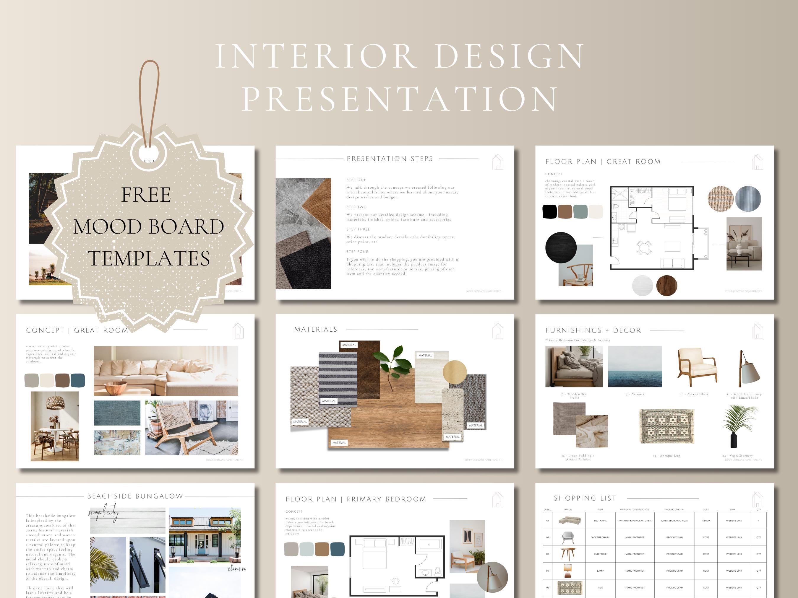 Interior Design Presentation Template FREE MOOD BOARDS - Etsy