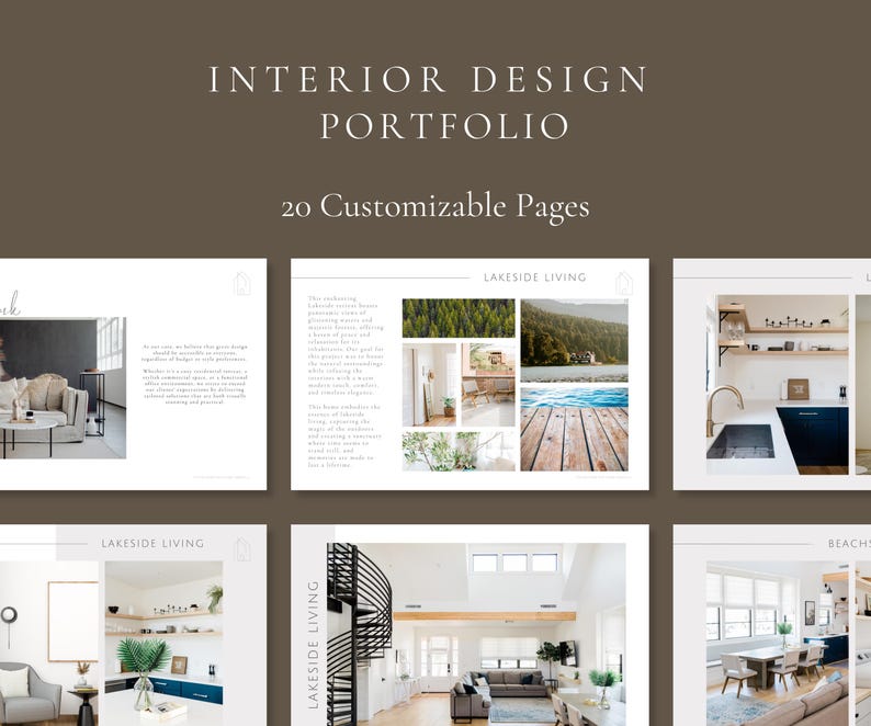 Interior Design Portfolio Template: 20 Customizable Pages (canva) - Etsy