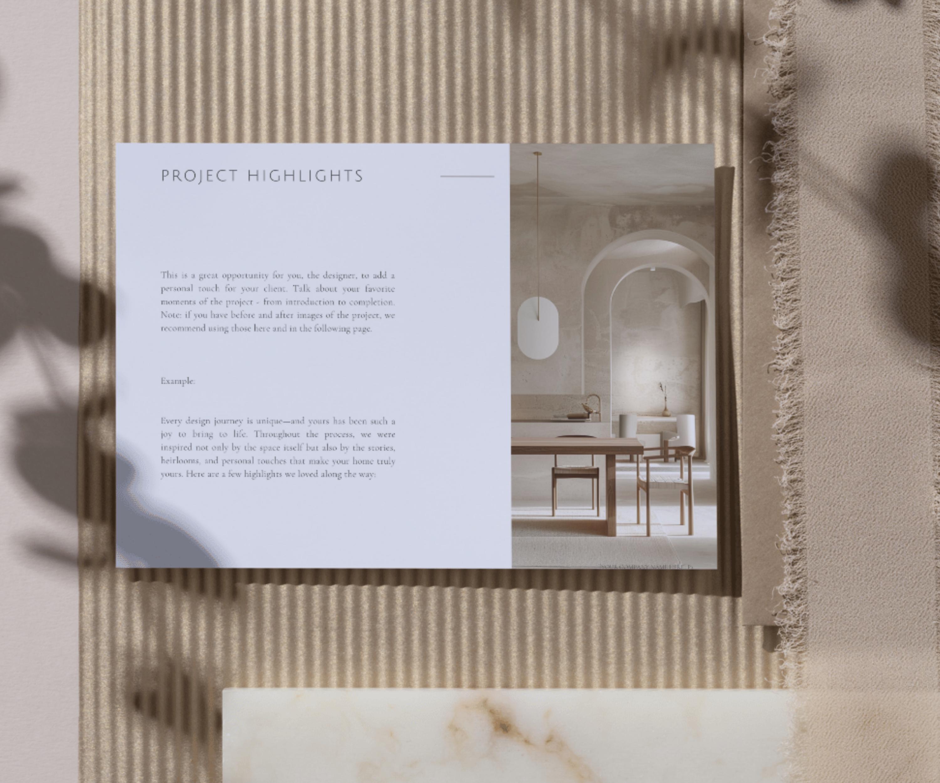 Interior Designer Client Handover Packet | Project Wrap up Template - Etsy