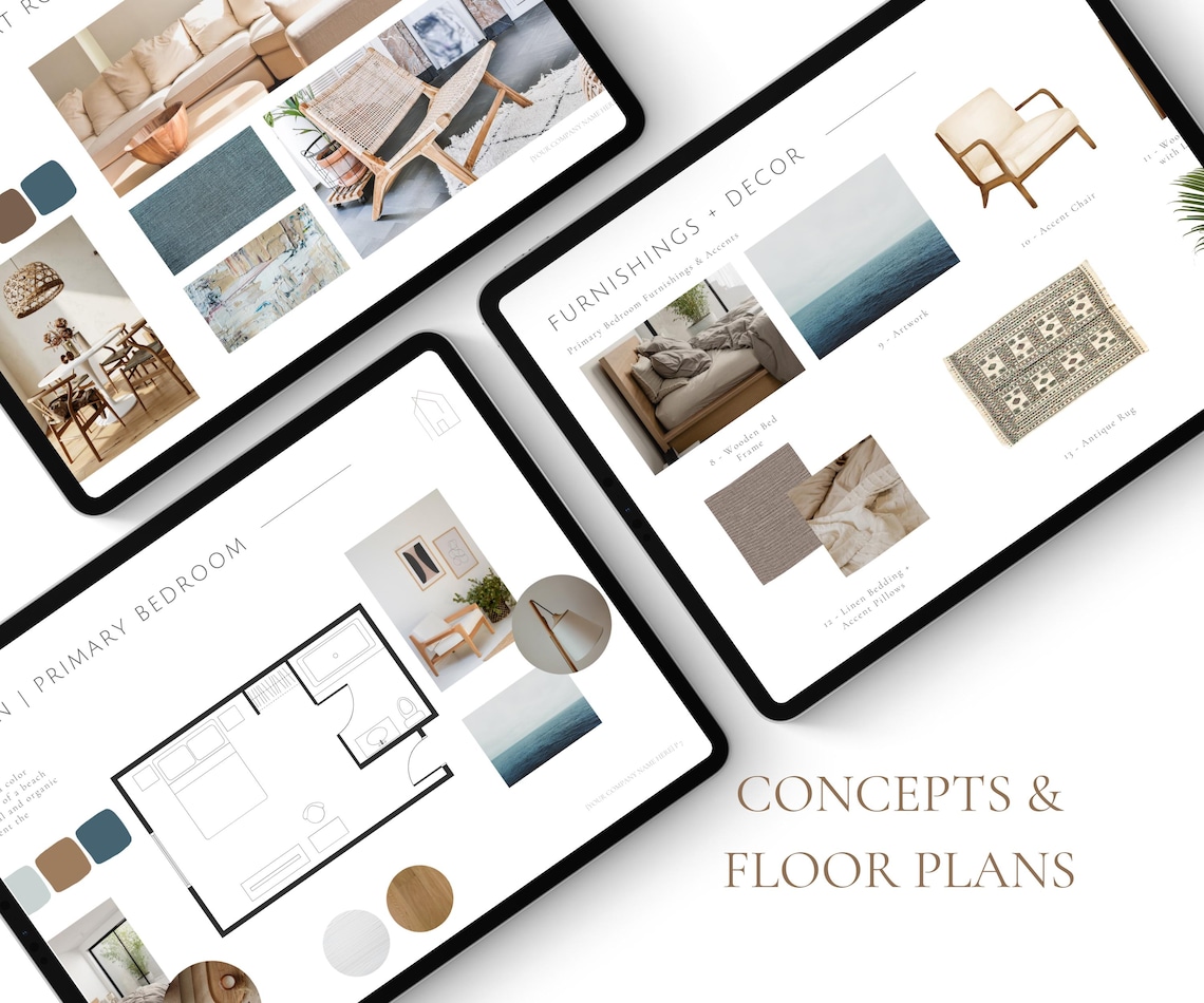 Interior Design Client Presentation Template + 15 Mood Boards - Digital ...