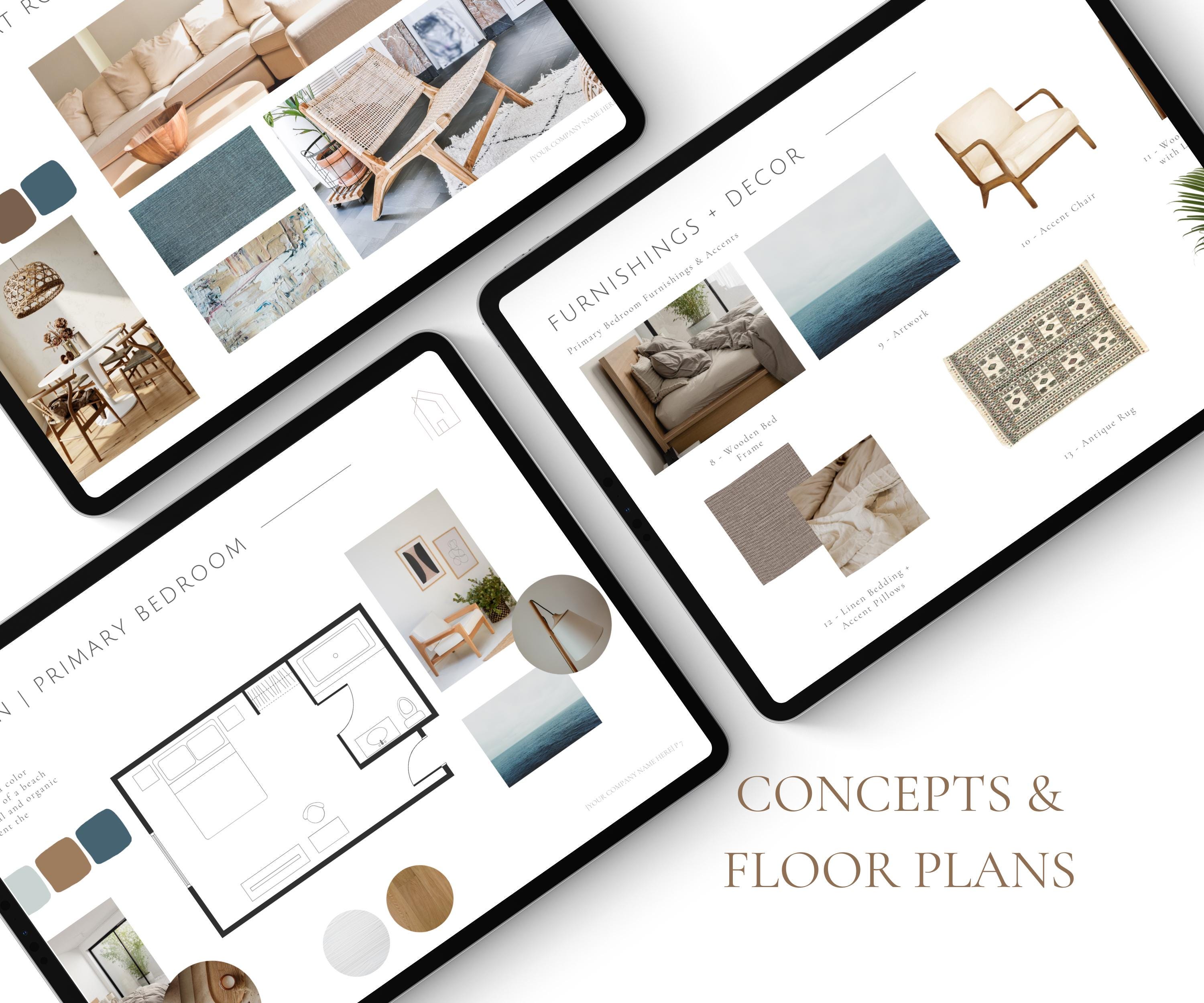 Interior Design Client Presentation Template + 15 Mood Boards - Digital ...