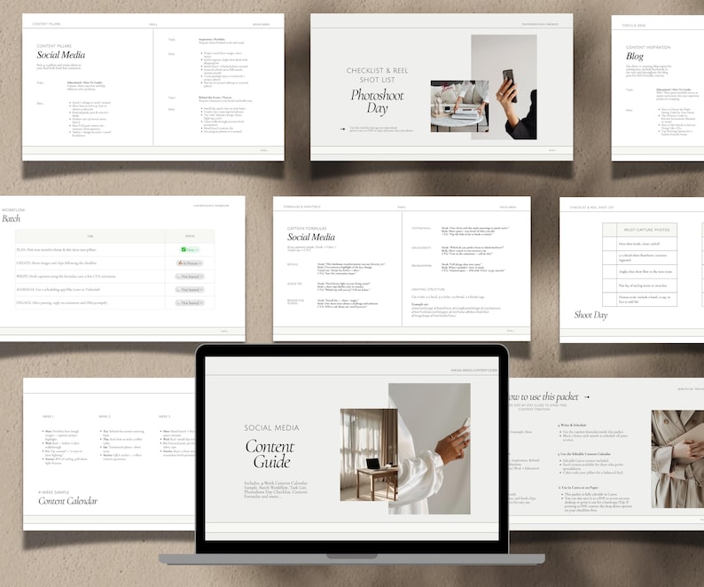 Social Media Content Calendar Template for Canva & Excel - Interior ...