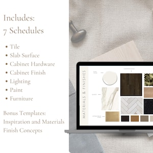 Interior Design FF&E Schedule Templates | Concept and Finish Schedules ...