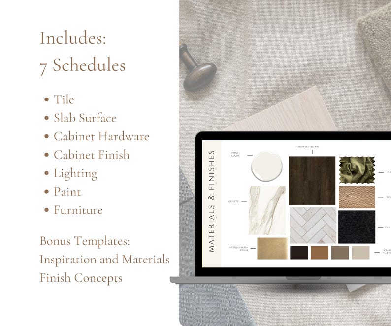 Interior Design FF&E Schedule Templates | Concept and Finish Schedules ...