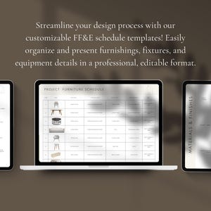 Interior Design FF&E Schedule Templates | Concept and Finish Schedules ...
