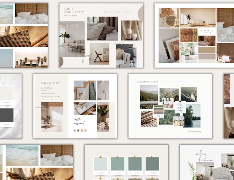 15 Interior Design Mood Board Templates - Etsy