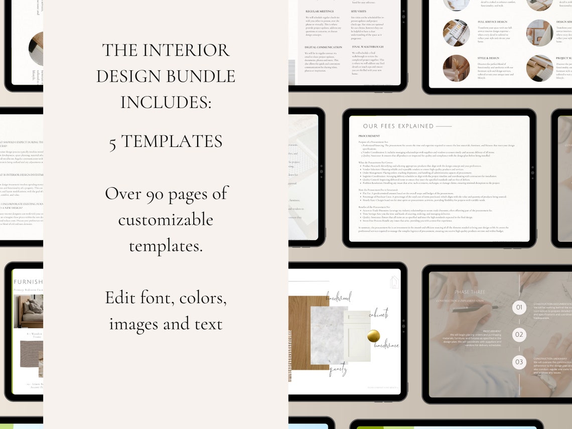 Ultimate Interior Designer Template Bundle Client Welcome Packet, Presentation, Portfolio, FFE ...