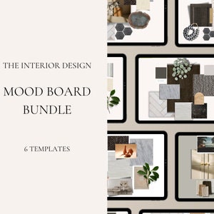 Interior Design Mood Board Template Bundle | 6 Mood Board Templates - Etsy