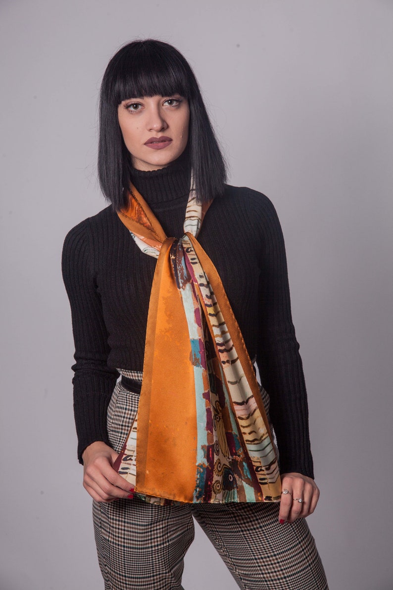 Women Scarf, Long Silk Scarf Women, Handpainted Scarf, Long Scarf ...