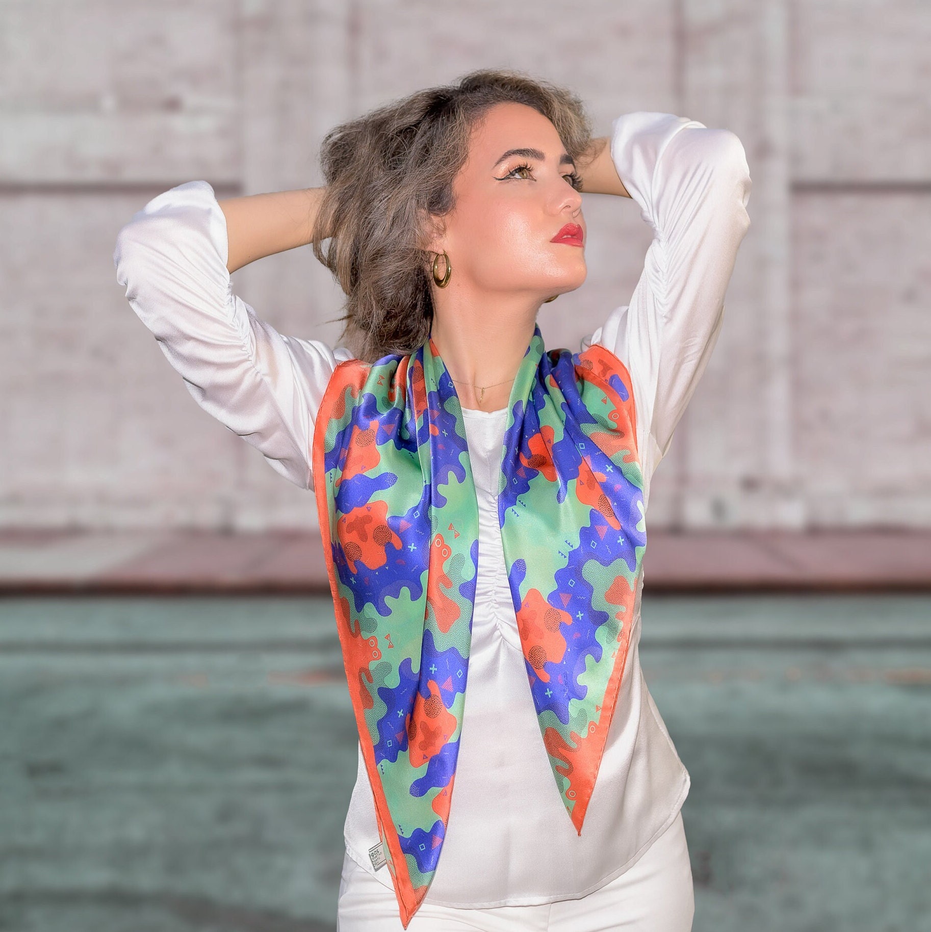 Large Square Scarf Silk Scarf Pure Silk Scarf Holiday Gift | Etsy