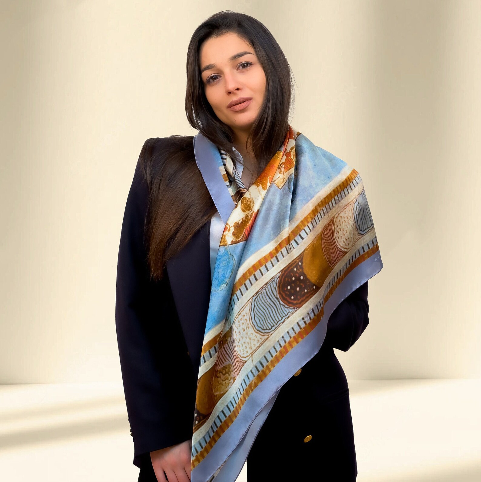 Ancient Greek Scarf, Handpainted Scarf, Silk Scarf, Square Scarf, Greek ...